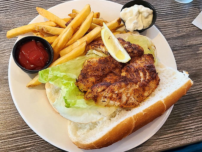 The star of the show: a blackened grouper sandwich so perfectly seasoned it might make you consider moving to Englewood permanently.
