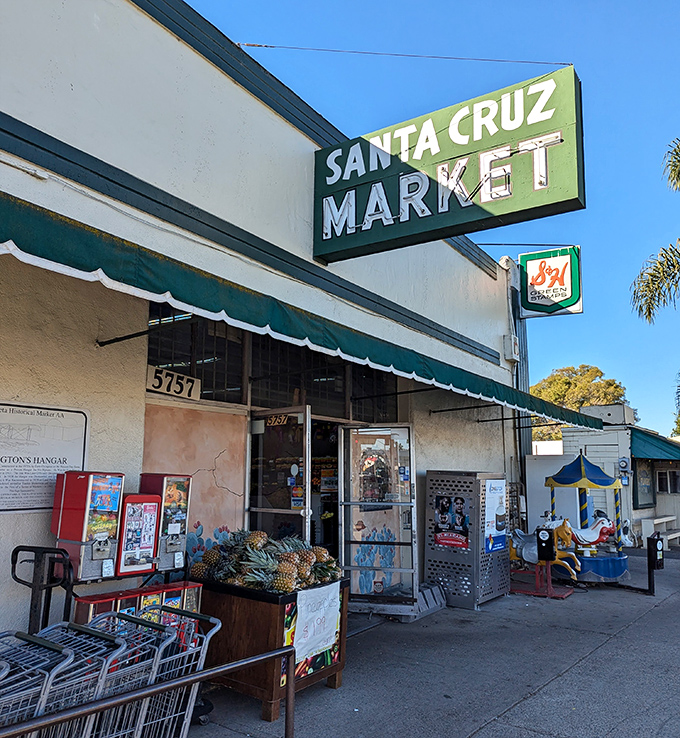Santa Cruz Market stands as a delightful time capsule where neighborhood commerce thrives and pineapples wait patiently outside like tropical sentinels.