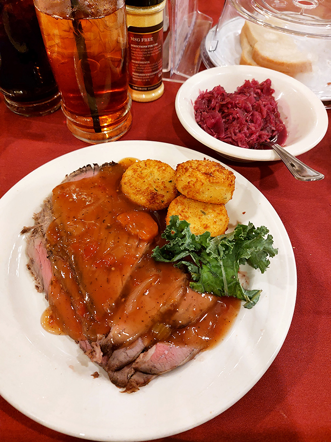 Sauerbraten that's been marinated to perfection, served with potato pancakes that could make your grandmother jealous&mdash;even if she's not German.