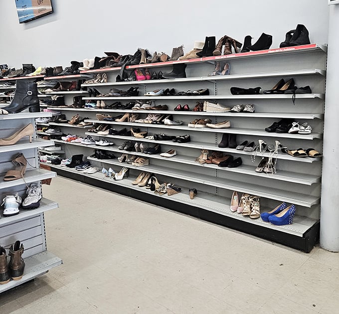 The Cinderella moment awaits somewhere in this footwear forest. From barely-worn designer heels to vintage boots with stories to tell. 