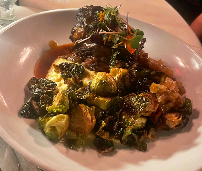 These short ribs don't just fall off the bone&mdash;they practically leap onto your fork. Nestled among Brussels sprouts and creamy potatoes, it's comfort food with a PhD.