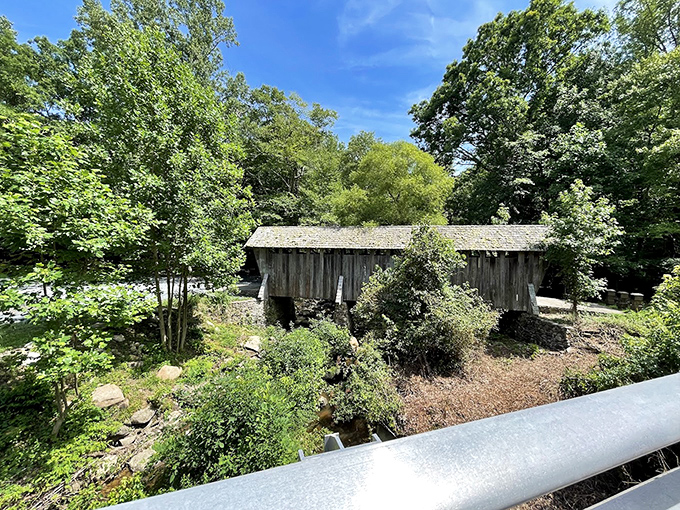 Solid stone foundations hold up decades of history while wildflowers add their own charming touches. 