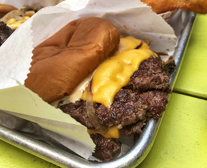 Behold the PS Burger in all its glory&mdash;those crispy-edged patties with melty cheese are what food dreams are made of.