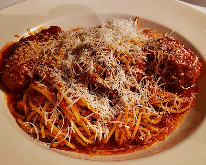 Spaghetti and meatballs&mdash;the Sinatra of pasta dishes. Perfect twirls of al dente pasta swimming in rich red gravy with meatballs that deserve their own fan club.