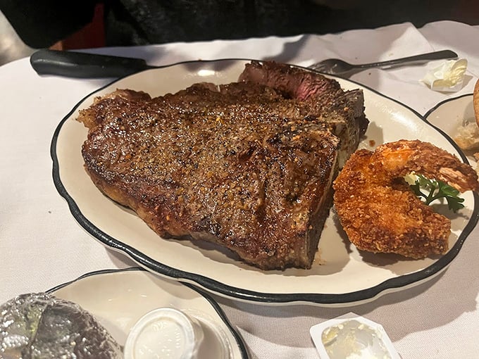 This T-bone doesn't just share a plate with a crab cake&mdash;they're having a full-on Maryland summit meeting about which one will make you happier.