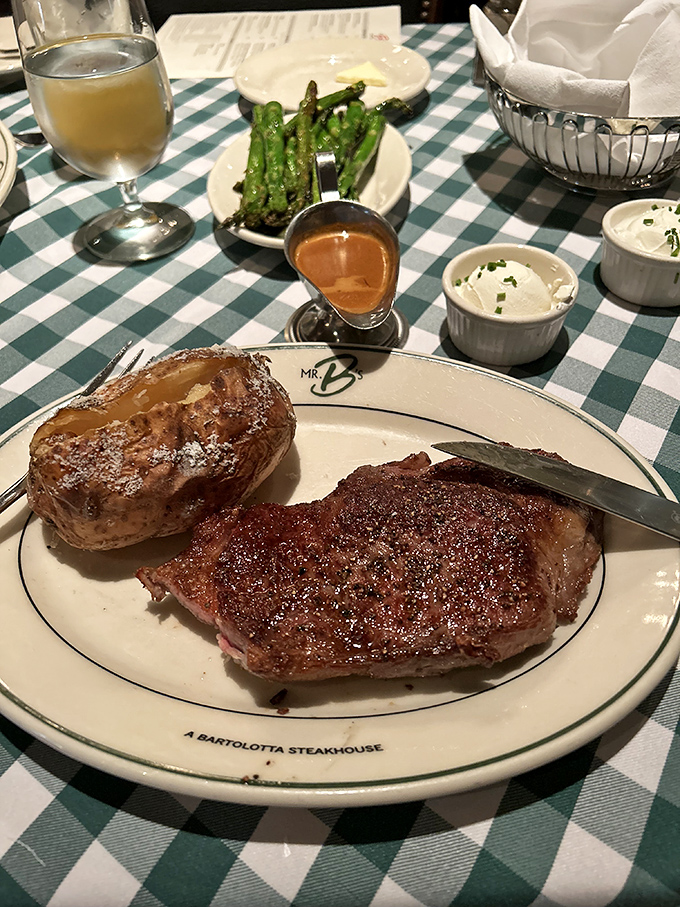 Behold, the steak that launched a thousand food dreams&mdash;perfectly seared, served with a baked potato that's practically begging to be devoured.