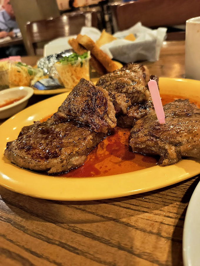 Behold the steak that makes grown Texans weep tears of pure carnivorous joy and satisfaction.