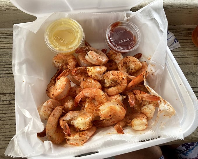 These aren't just shrimp; they're edible postcards from the Gulf. Plump, perfectly steamed, and needing nothing more than a dip in that cocktail sauce.