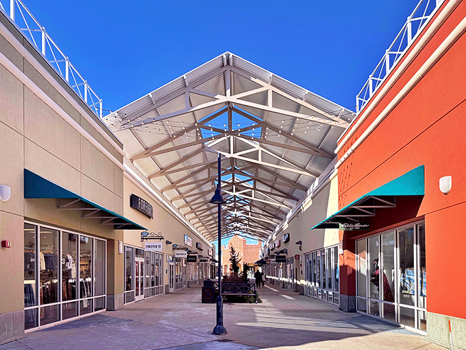 Covered walkways protect your precious purchases from Pennsylvania's notoriously fickle weather. Mother Nature may be unpredictable, but sales are constant.