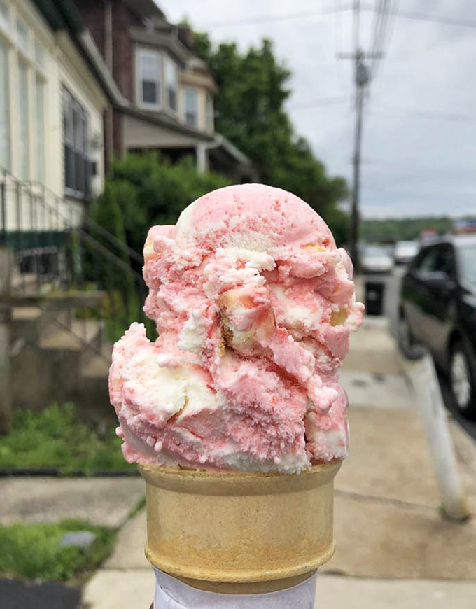 Not just strawberry ice cream&mdash;it's summer captured in a cone, with chunks of real berries playing hide-and-seek in every lick.