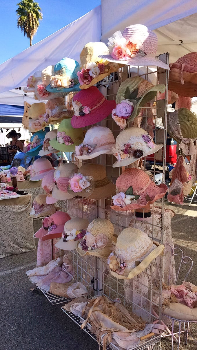 A garden of fabric blooms! These vintage-inspired sun hats aren't just accessories&mdash;they're time machines to more elegant afternoons.