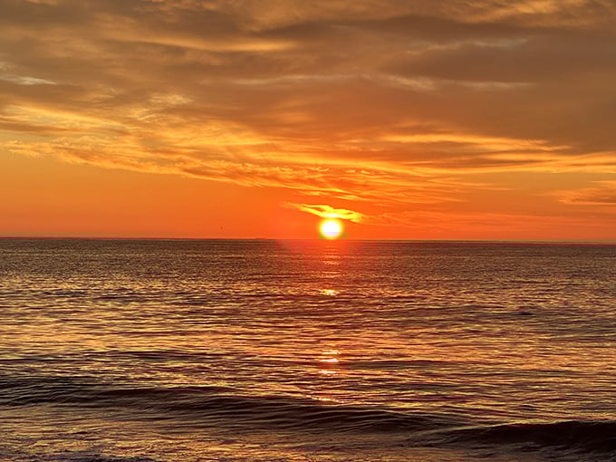 That magical moment when the sky puts on its evening show. The Atlantic sunset: nature's way of saying, "Top that, Netflix!"