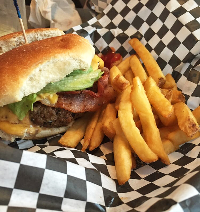 The burger that launched a thousand road trips&mdash;juicy, perfectly charred, and nestled on a checkered paper that's practically American formal wear.