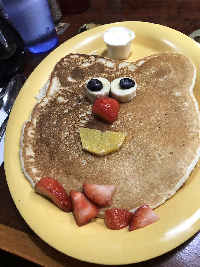 Not just a pancake, but a work of art! This smiling creation turns breakfast into an experience that's impossible to frown at.