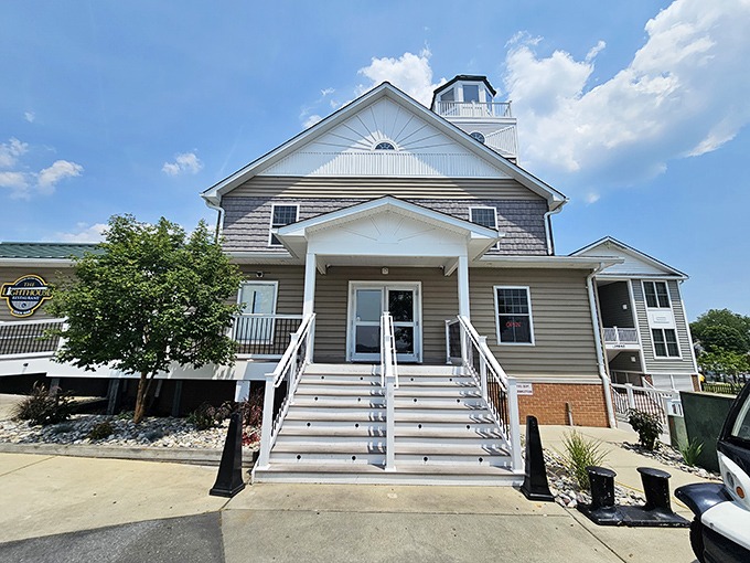 The Lighthouse Restaurant and Dock Bar combines coastal architecture with comfort food in a setting that makes retirement look like the best decision you've ever made.