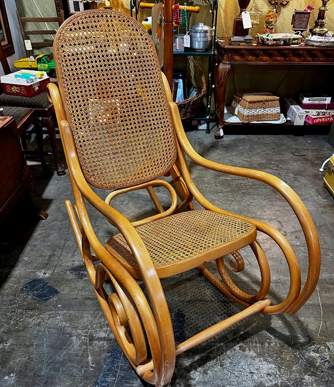 This bentwood rocker has seen decades of stories unfold. Just imagine the lullabies sung, books read, and naps taken in its gracefully curved embrace.