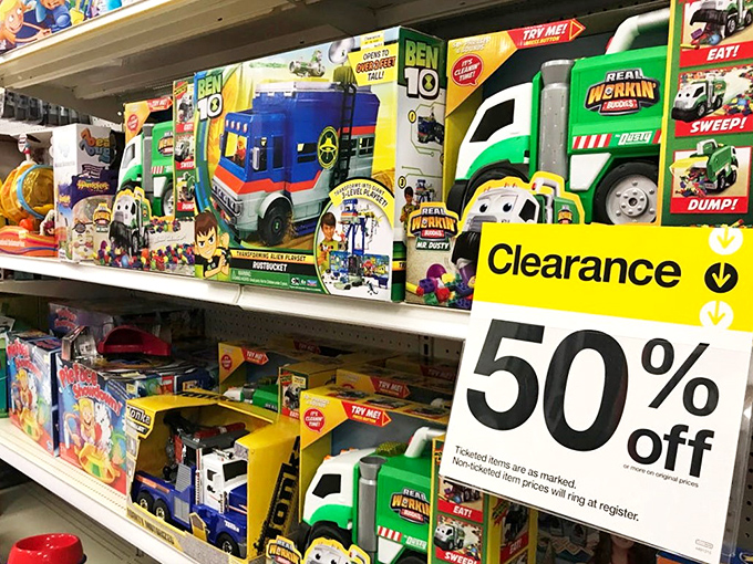 Clearance toys that still have miles of imagination left in them. One child's outgrown plaything becomes another's new adventure at half the price.
