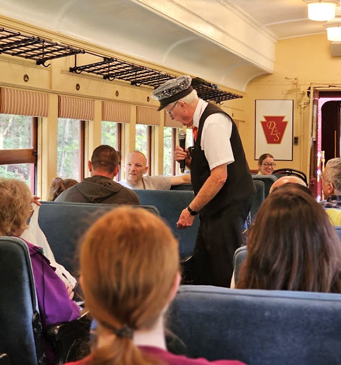 The conductor shares tales of the railway's storied past, proving that sometimes the best tour guides wear vests and pocket watches instead of name tags.