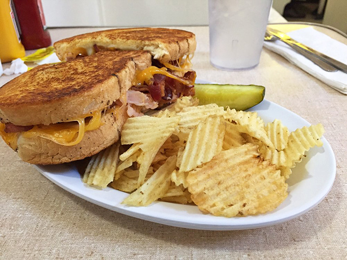 Behold the reason for your pilgrimage! The Turkey Bacon Melt arrives with perfectly golden bread, melty cheese, and a pickle that knows its supporting role.