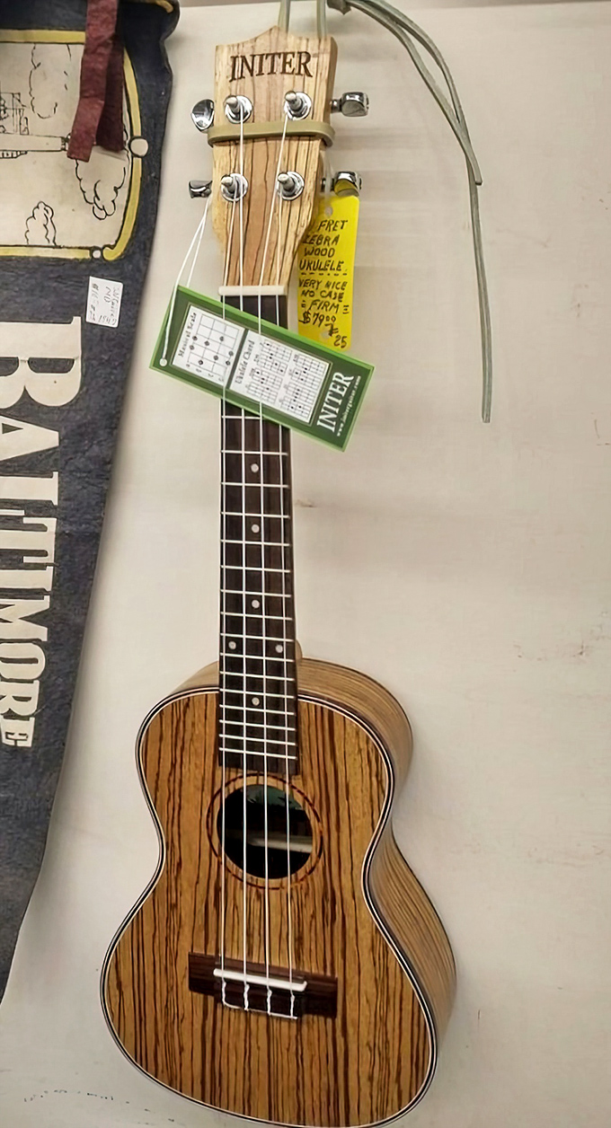 This zebrawood ukulele isn't just an instrument—it's a time capsule of Hawaiian melodies and front porch singalongs waiting to be strummed again.