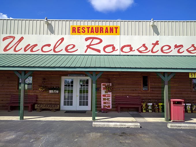 Uncle Roosters isn't trying to be trendy with its rustic log cabin aesthetic &ndash; it was country cool long before urban restaurants started charging extra for it.