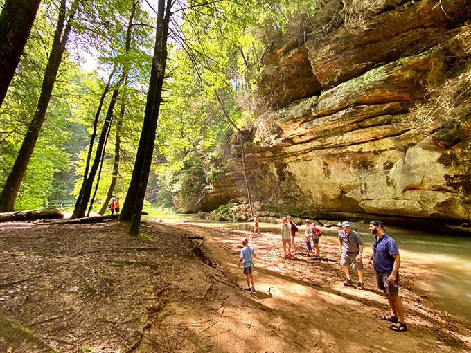 Family adventure in progress! These explorers have discovered what generations of Ohioans already know&mdash;nothing beats a summer day at Hocking Hills.