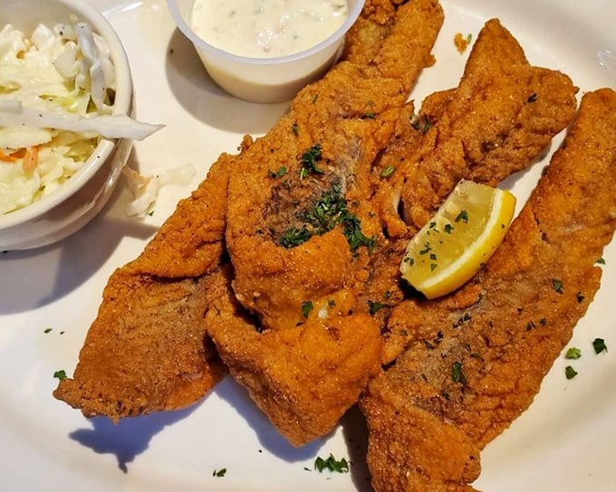 Golden-fried perfection that's worth the drive&mdash;the walleye arrives with a crispy exterior giving way to flaky, tender fish that might just ruin all other seafood for you.