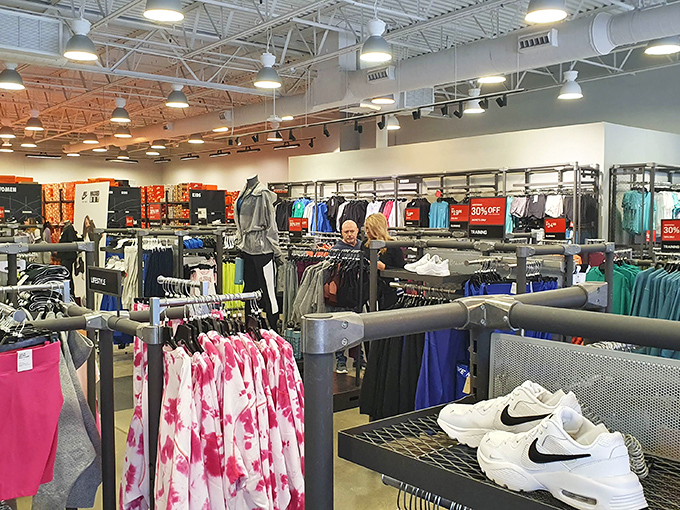 The Nike outlet's athletic wear display could motivate even the most dedicated couch potato to consider training for something &ndash; perhaps a marathon shopping session.