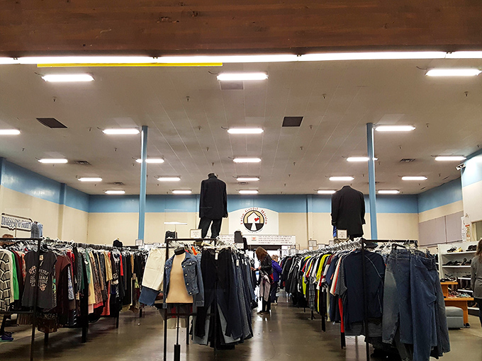 Rack after glorious rack of potential wardrobe upgrades. This isn't just shopping &ndash; it's an archaeological expedition through the layers of American fashion history.