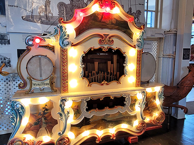Not your average music box! This ornate Wurlitzer Band Organ once provided the soundtrack to countless childhood memories, its melodies echoing through generations.