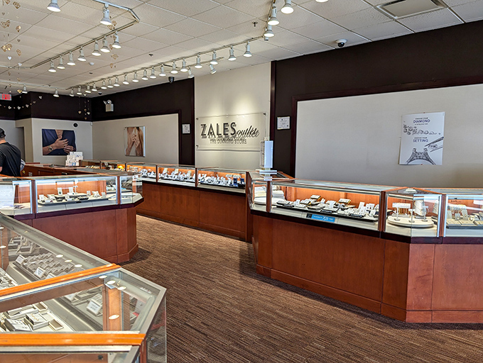 Zales outlet gleams with possibility&mdash;where engagement rings and anniversary gifts become surprisingly attainable. Diamonds are forever; these prices are not.