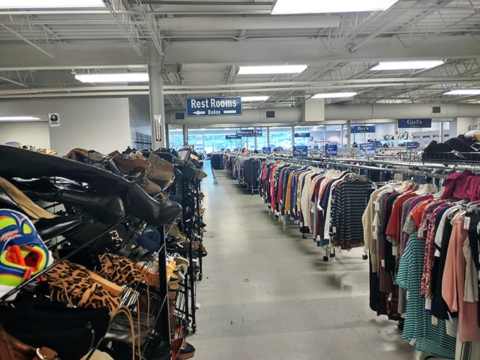 The clothing section stretches into infinity &ndash; like a department store where everything costs less than your morning latte.