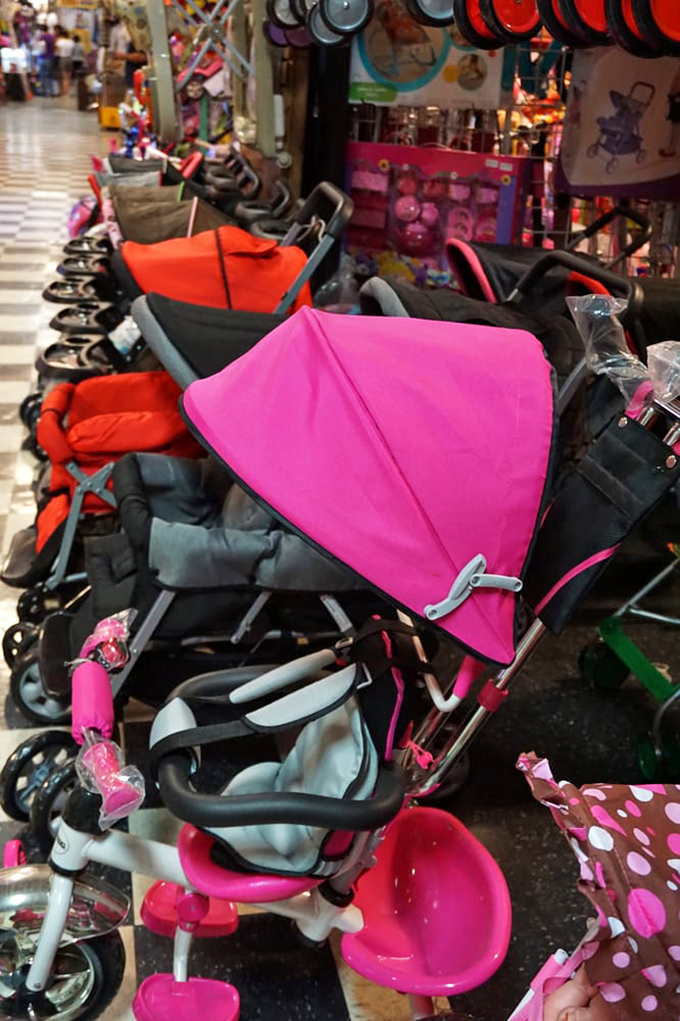 Stroller boulevard stretches as far as the eye can see. Pink, blue, and every shade between&mdash;because even the tiniest shoppers deserve transportation with personality.