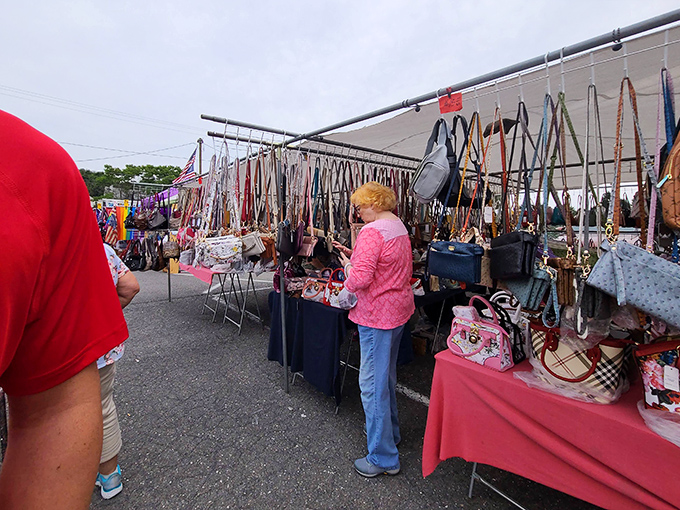 Handbag heaven or purse purgatory? Either way, this outdoor vendor has enough options to satisfy even the most discerning accessory collector.