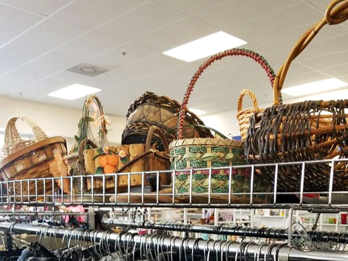 Basket bonanza! These handwoven treasures could hold your fruit, your magazines, or simply your newfound thrifting addiction.