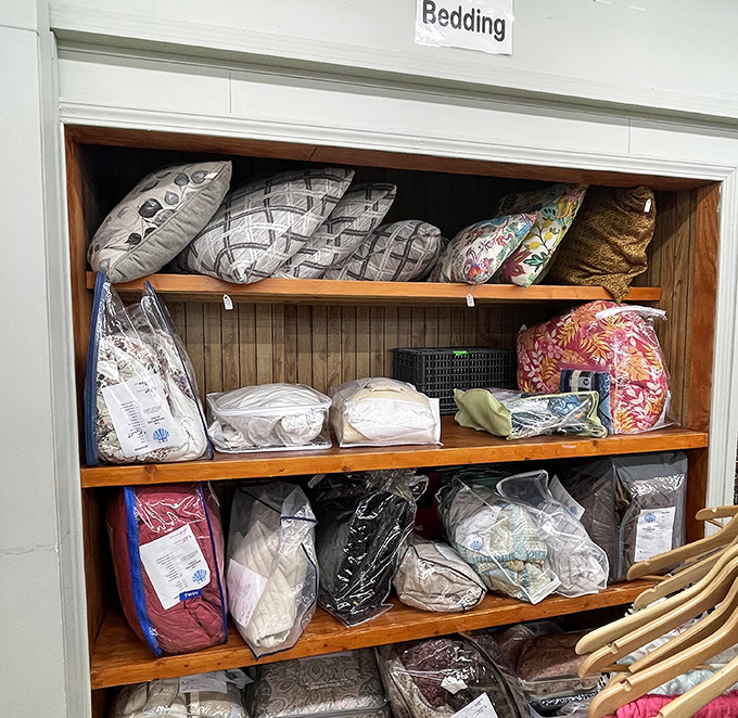 The bedding section: where dreams of designer linens come true without the nightmare prices. Those pillows are calling your name!