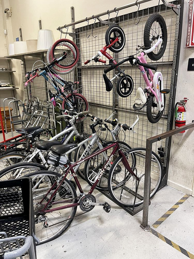 Bicycle heaven for wheel enthusiasts of all ages. That pink kid's bike might just be someone's first taste of freedom.