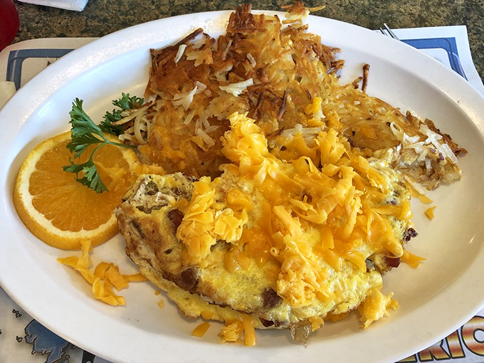 Breakfast perfection on a plate&mdash;where hash browns achieve that mythical balance of crispy exterior and tender interior.