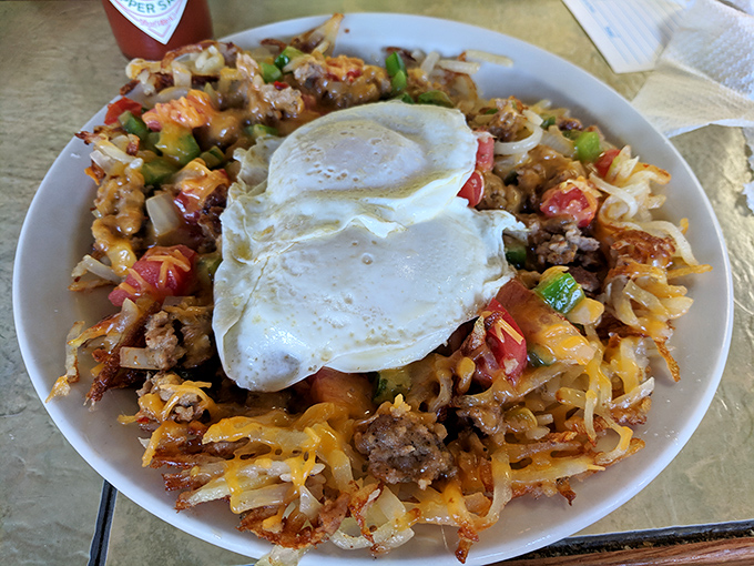 The "Trashcan" isn't what it sounds like&mdash;it's a glorious mountain of hashbrowns, eggs, and fixings that makes Marie Kondo's worst nightmare your stomach's dream come true.