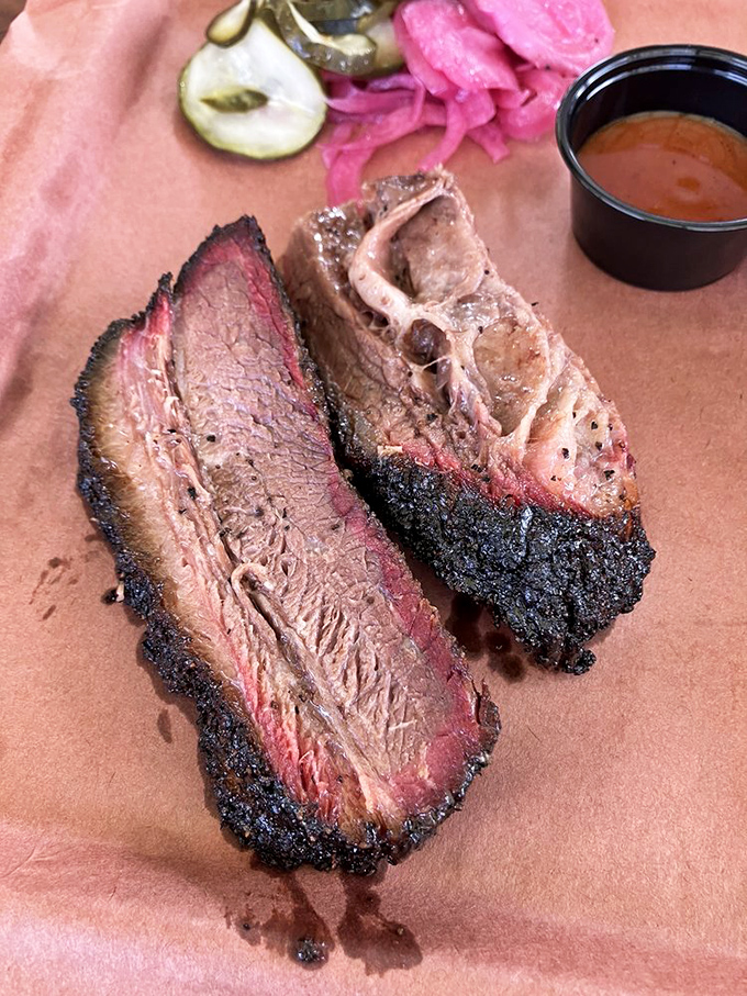 Brisket that would make a Texan weep with joy&mdash;perfect bark, pink smoke ring, and meat so tender it practically surrenders.