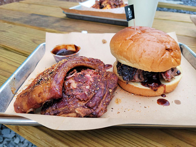 Meat nirvana exists, and it looks exactly like this&mdash;a perfectly smoked brisket sandwich with a side of ribs that would make angels weep.