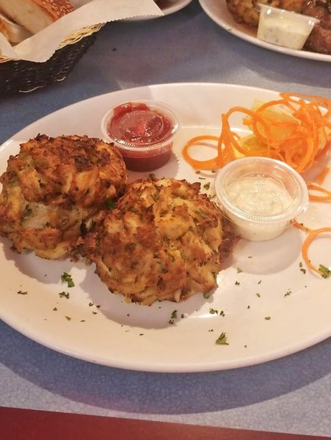 Maryland's famous crab cakes&mdash;where "filler" is a dirty word and jumbo lump crab meat is the star of this seaside show.