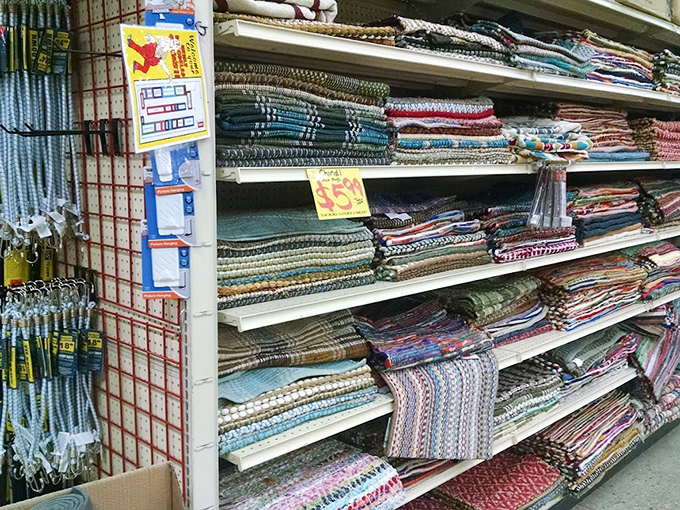Textile paradise where Martha Stewart dreams meet blue-collar budgets. These fabrics have traveled farther to get here than most Delawareans on vacation.