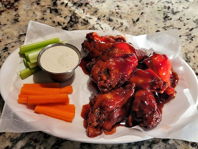 These wings achieve that perfect mahogany glaze that makes grown adults weep tears of pure joy.