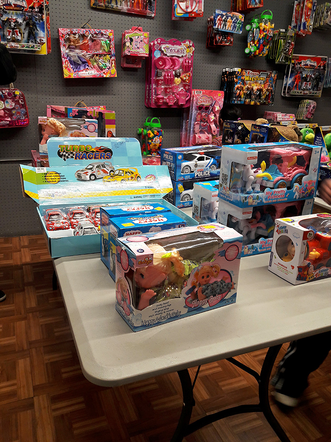 Toy wonderland where childhood dreams meet reasonable prices, creating dangerous temptation for grandparents everywhere.