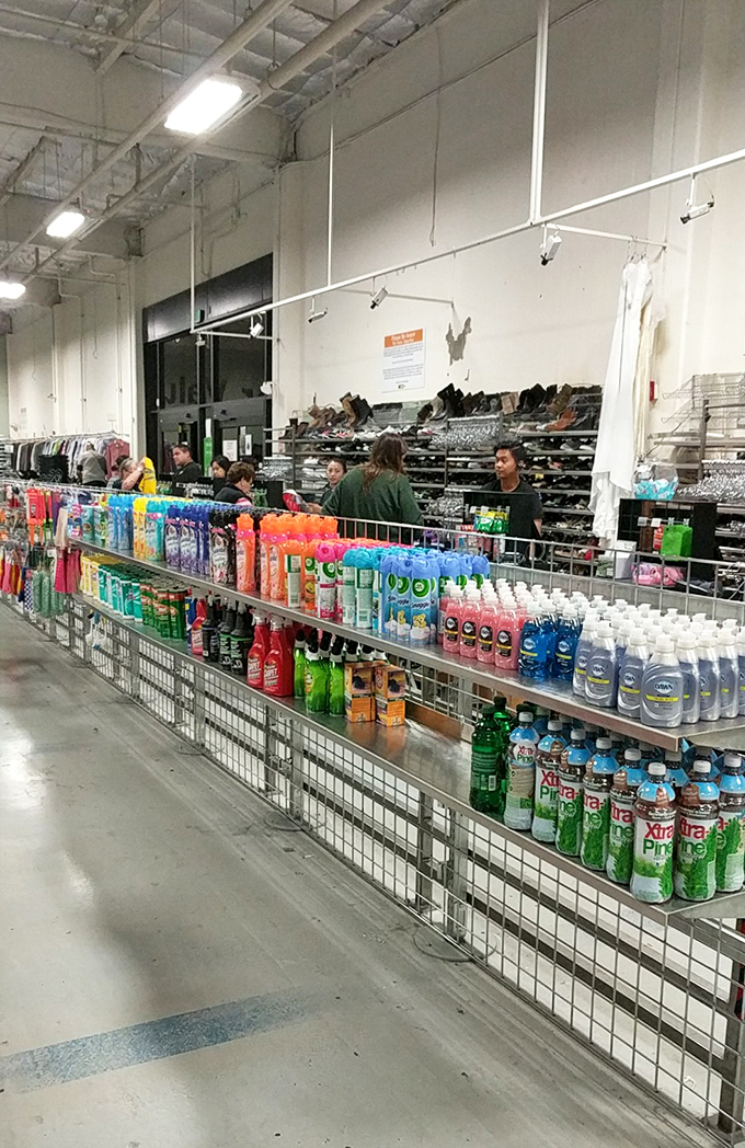 Even cleaning supplies get a second chance. Who knew household essentials could look like an art installation when arranged with such unintentional precision?