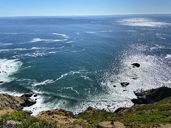 Nature's infinity pool: The Pacific stretches beyond imagination from Point Reyes, where crashing waves have sculpted the coastline into a masterpiece.