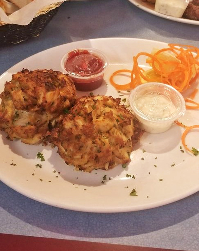 Behold the golden-crusted masterpiece that puts Broadway Diner on Baltimore's culinary map &ndash; pure crabmeat perfection on a plate.