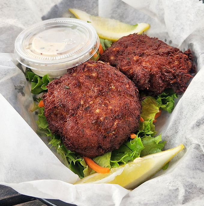 These crab cakes don't play hide-and-seek with the crab. Golden-brown perfection that's all meat, minimal filler, and maximum flavor&mdash;the way nature intended.