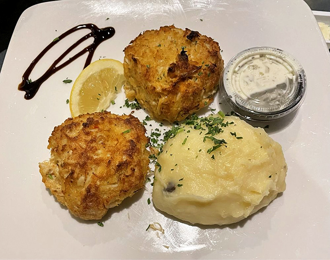 Golden-brown crab cakes that are more crab than cake&mdash;a refreshing concept in a world where "crab cake" often means "breadcrumb patty with crab rumors."